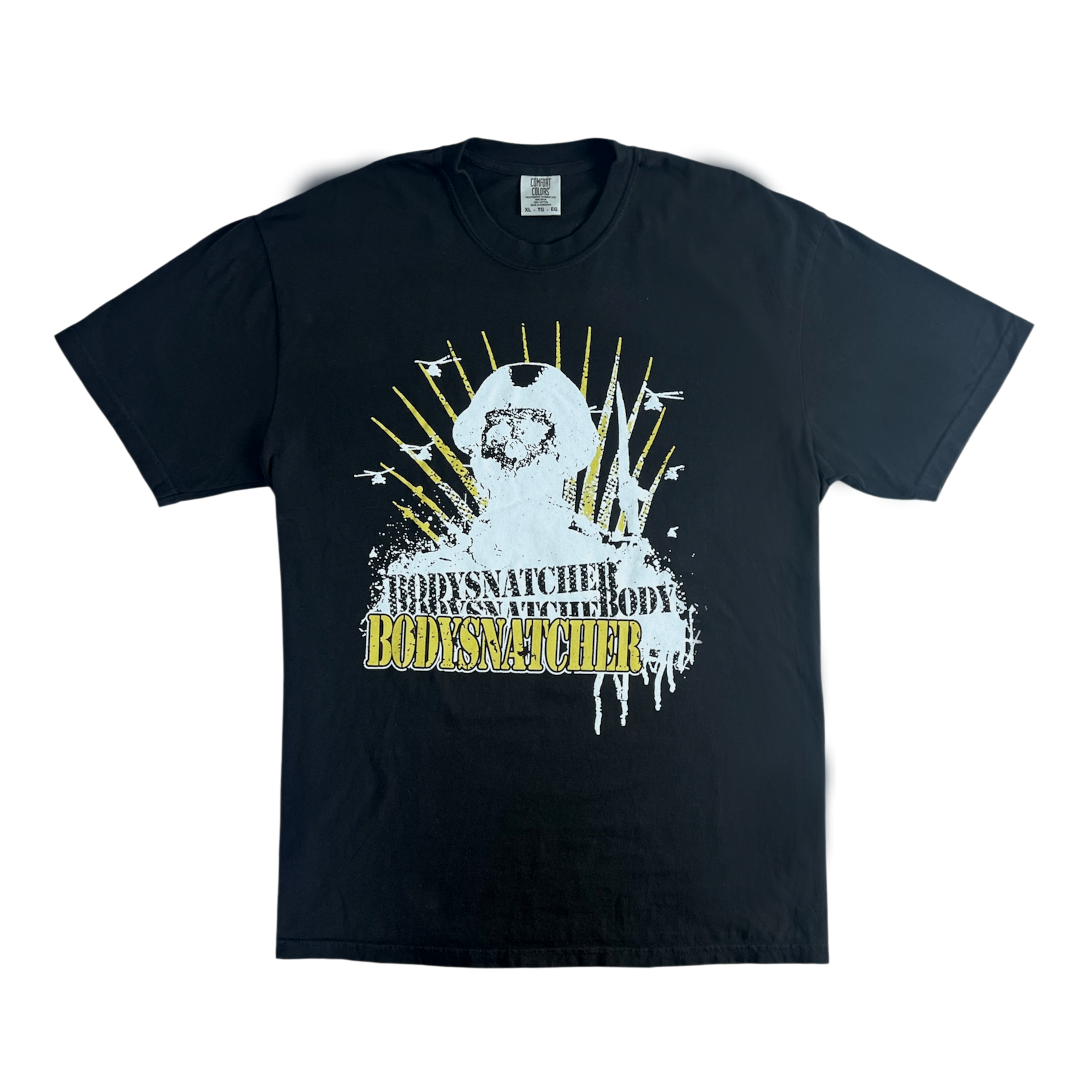 Helicopter Yellow Logo T-Shirt – Bodysnatcher Official Merchandise